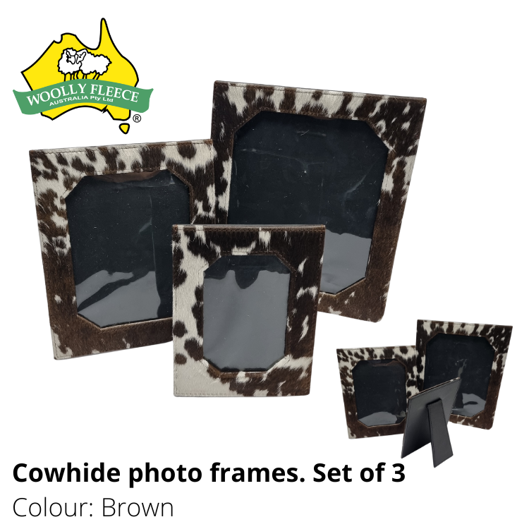 COWHIDE PHOTO FRAMES - SET OF 3 – Woolly Fleece Australia